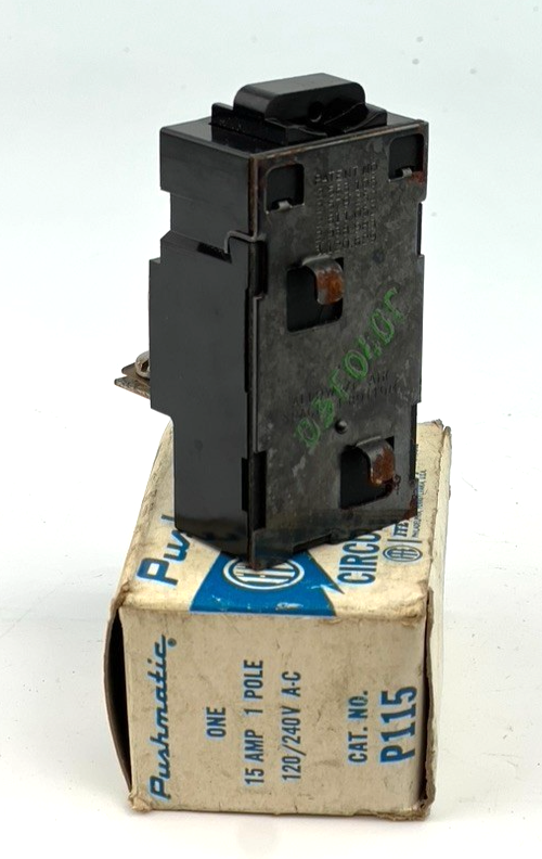 Pushmatic P115 15 Amp 1 Pole Circuit Breaker Bulldog Type P 120V *NEW ...