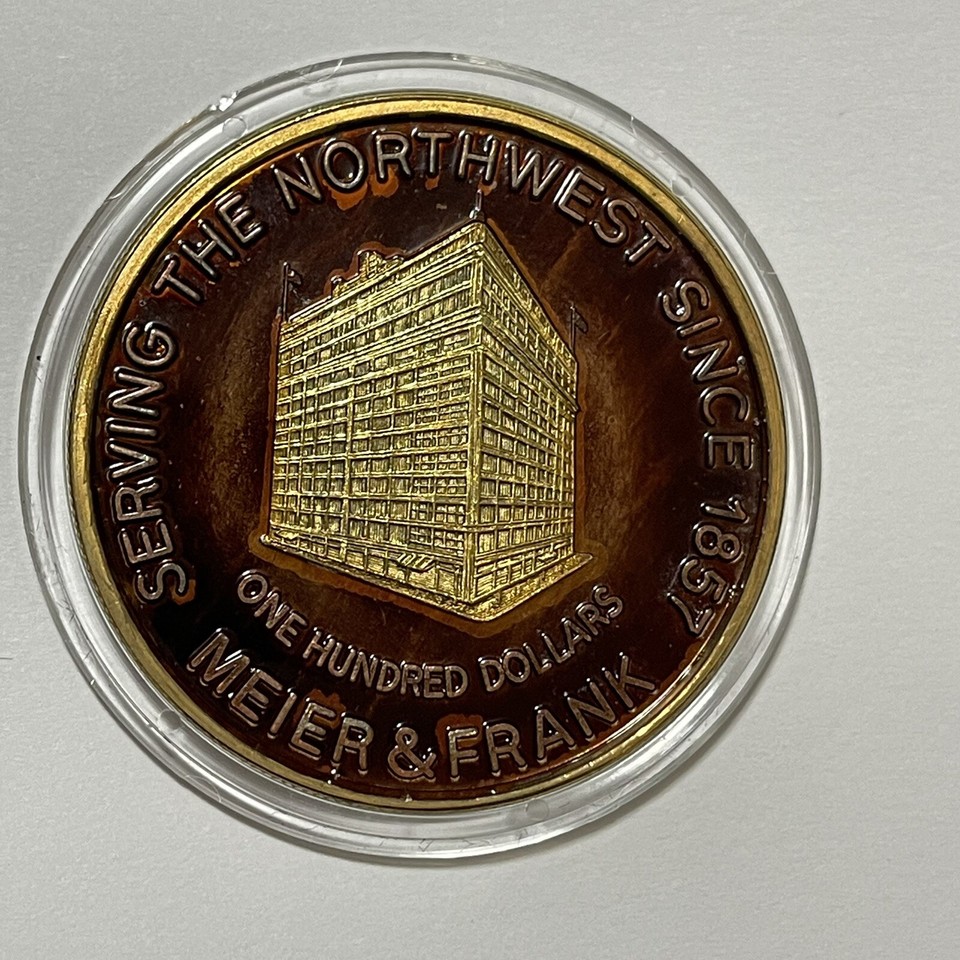 Meier & Frank Oregon Trail Coin 1 Troy Oz .999 Fine Silver Round Medal ...
