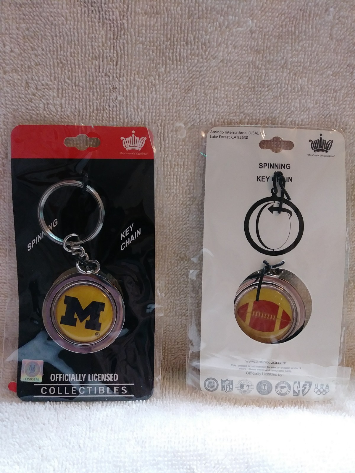 Michigan Wolverines Spinning Key Chain Aminco New in Pkg | eBay