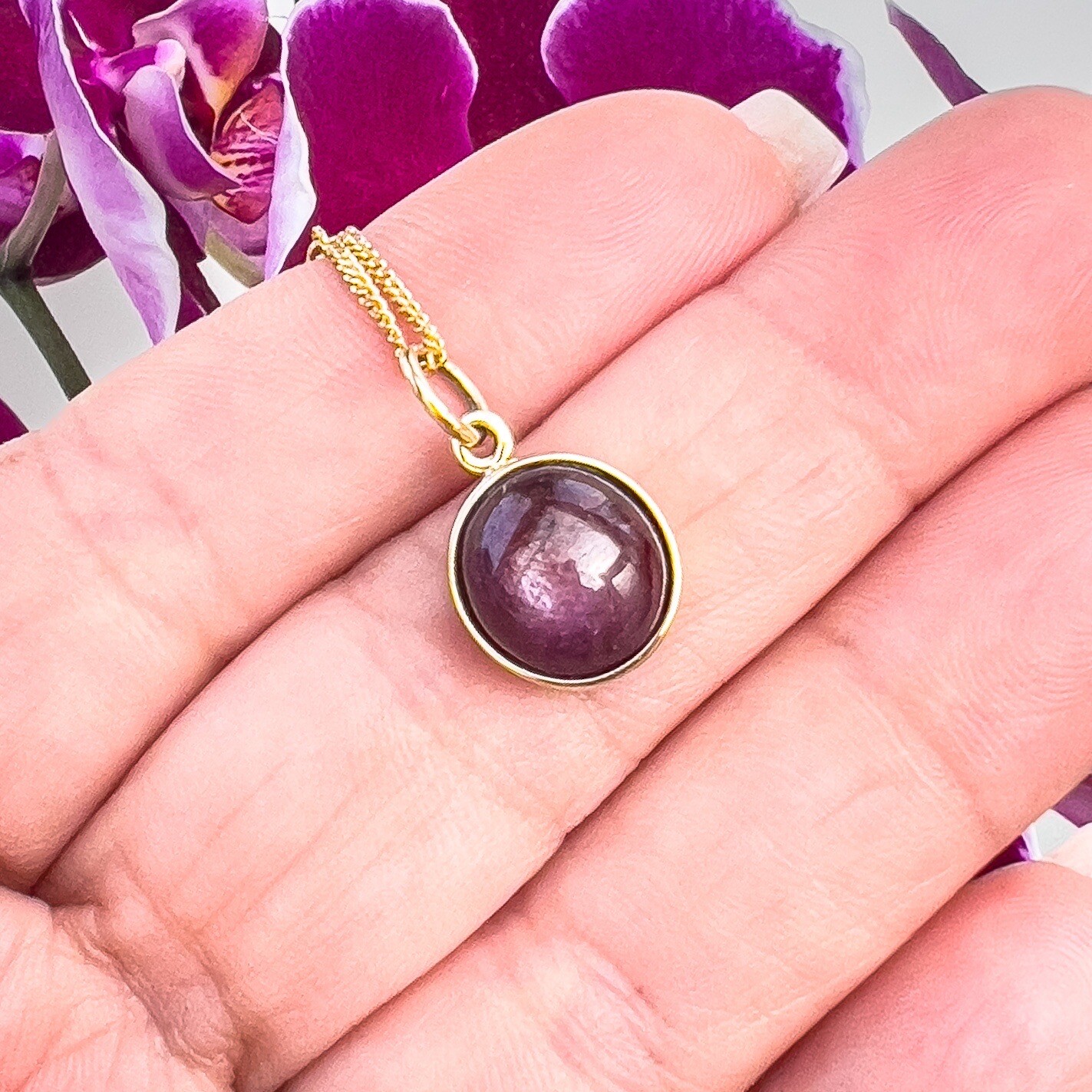 Genuine Star Ruby Solid 14k Yellow Gold Pendant, Newly Handcrafted | eBay