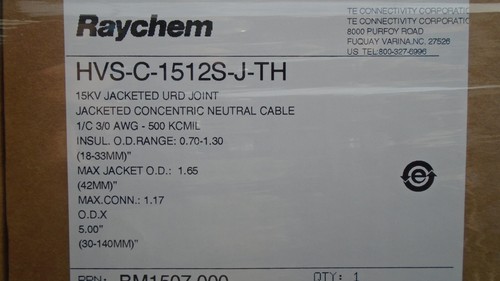 Raychem HVS-C1512S-J-TH 15Kv Jacketed URD Joint Line Splice Kit 3/0-500 ...