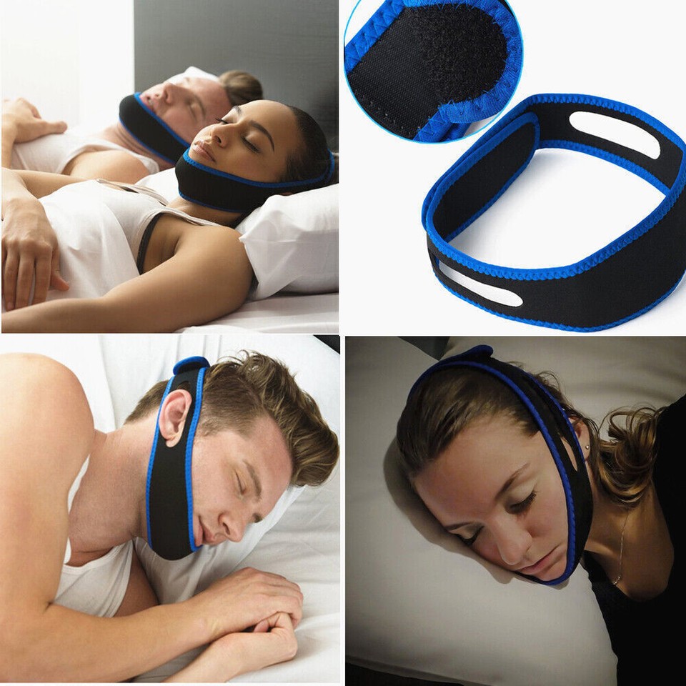 1X /2X /5X Snore Stop Belt Anti Snoring Cpap Chin Strap Sleep Apnea Jaw ...