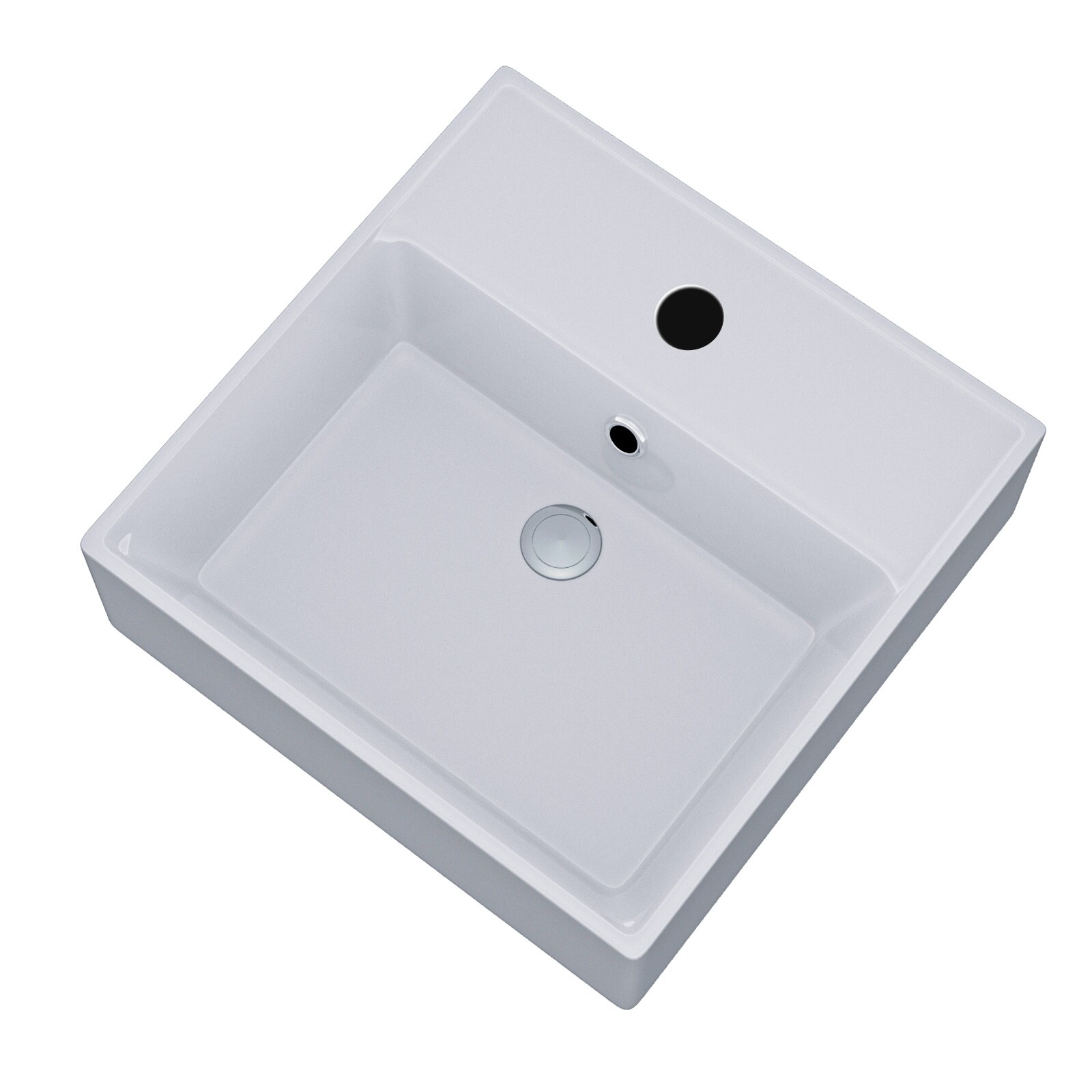 Small 385mm Counter Top Basin Square Cloakroom Bathroom Wash Sink ...
