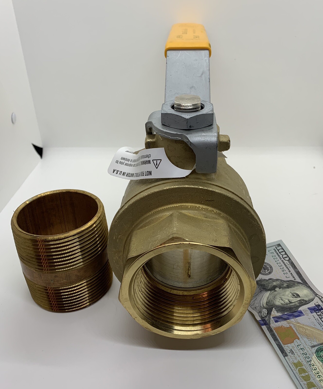 2-1/2” Pipe RUB S95L41 Brass FIP Threaded Ball Valve & FREE 2-1/2” X 3 ...