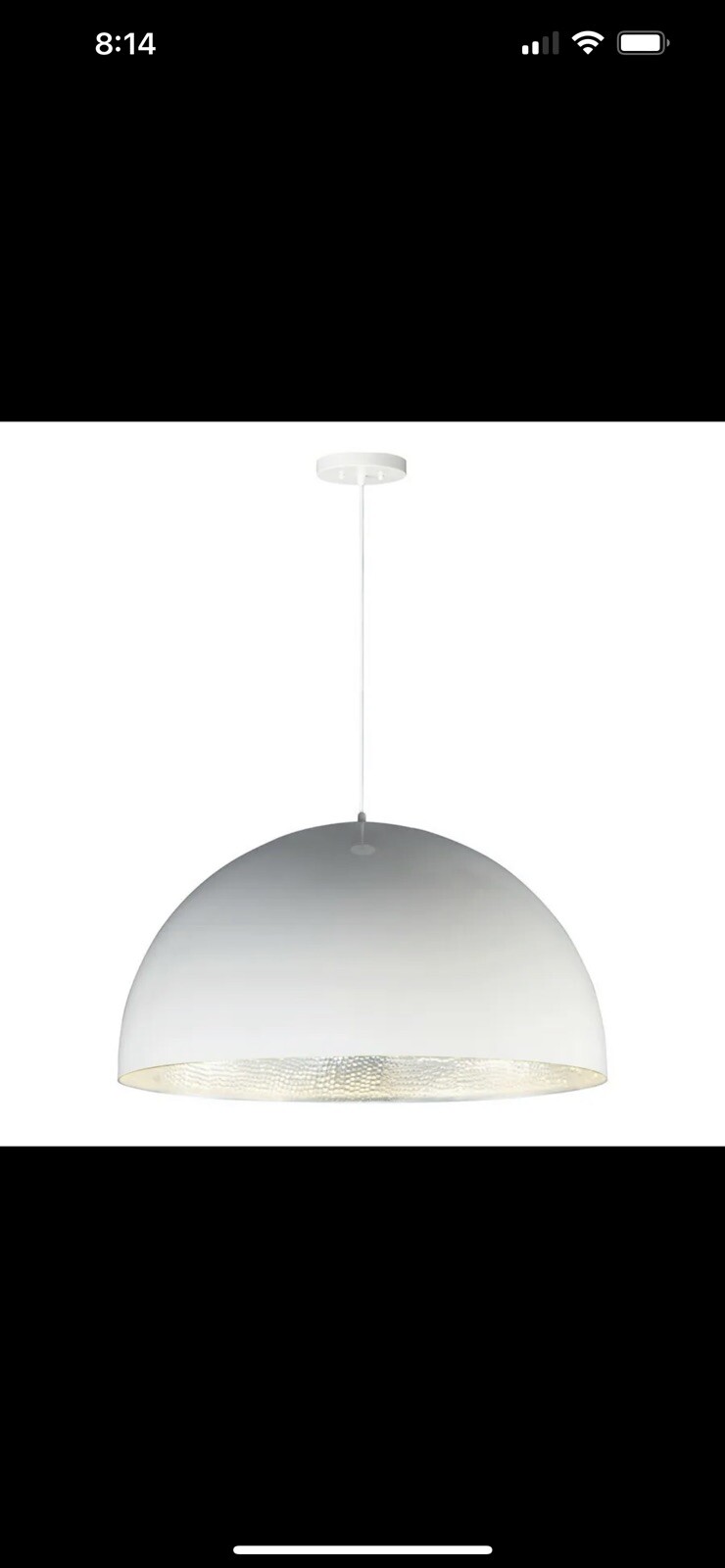 ET2 Lighting Hemisphere LED 1-Light 31" Pendant in Gloss White/Aluminum ...