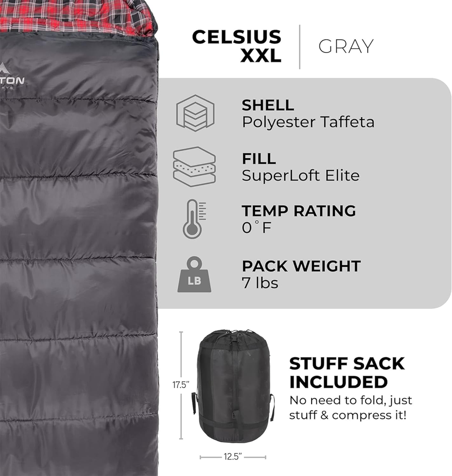 Celsius XXL, -25, 20, 0 Degree Sleeping Bags, All Weather Sleeping Bags ...