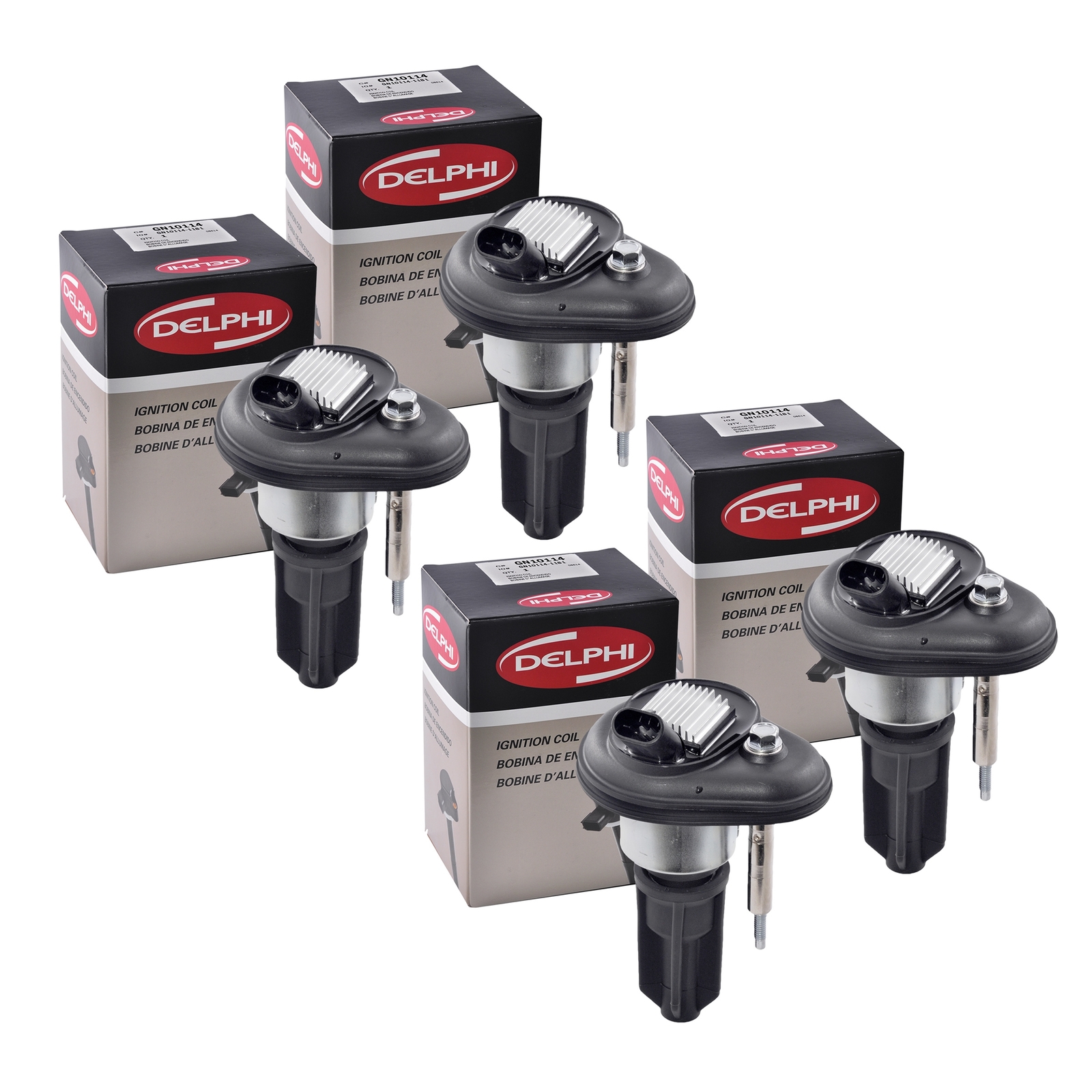 Set of 4 Delphi Ignition Coil GN10114 For Chevrolet GMC Isuzu Hummer 02 ...