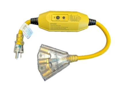 3' GFCI Lighted 12/3 Extension Cord Heavy Duty Ground Fault SJTW 3ft ...