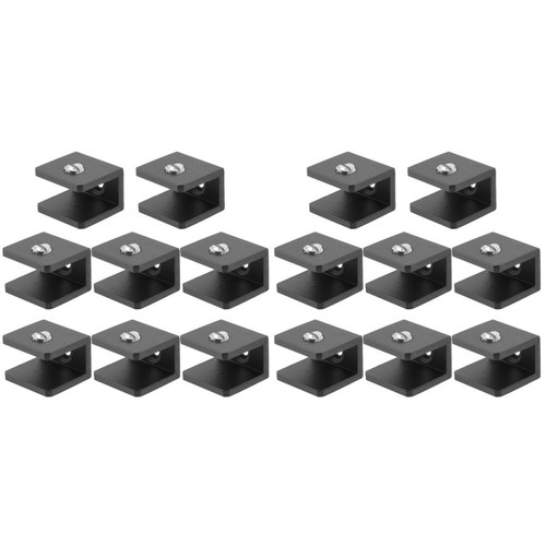 2 Count Laminate Clamp Travel Black Wall Shelves Glass Shelf Mount | eBay