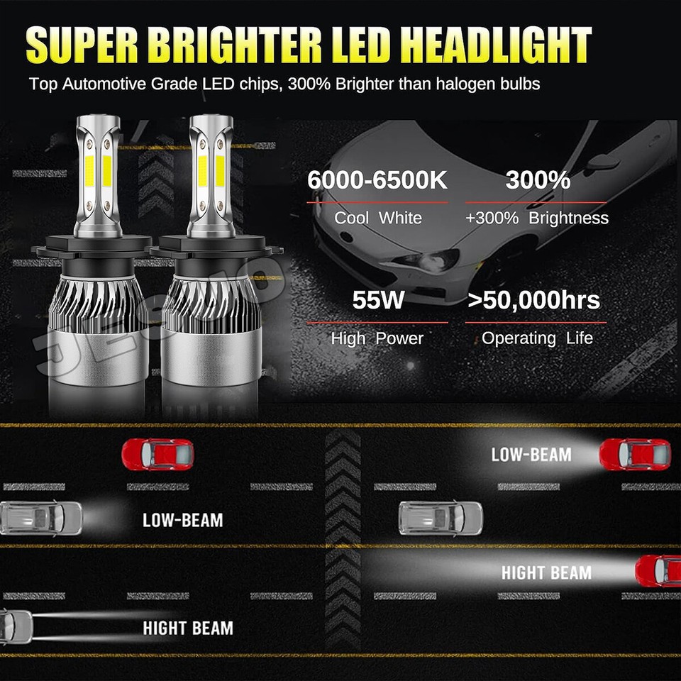 4PCS For Chevy Impala Bel Air 1962-1975 5.75" 5-3/4" LED Headlights Hi ...
