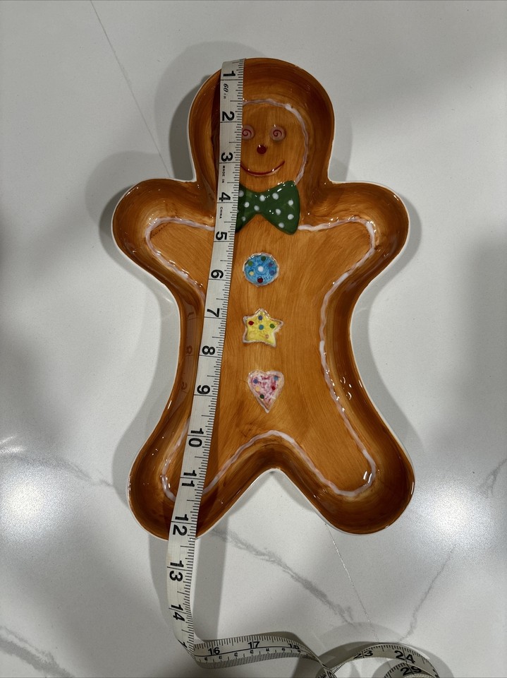 Home Interiors Christmas 12' Ceramic Gingerbread Man Cookie Serving ...