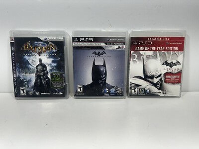 PS3 Batman Games Lot Of 3 CIB. Arkham Origins, Arkham Asylum, & Arkham ...