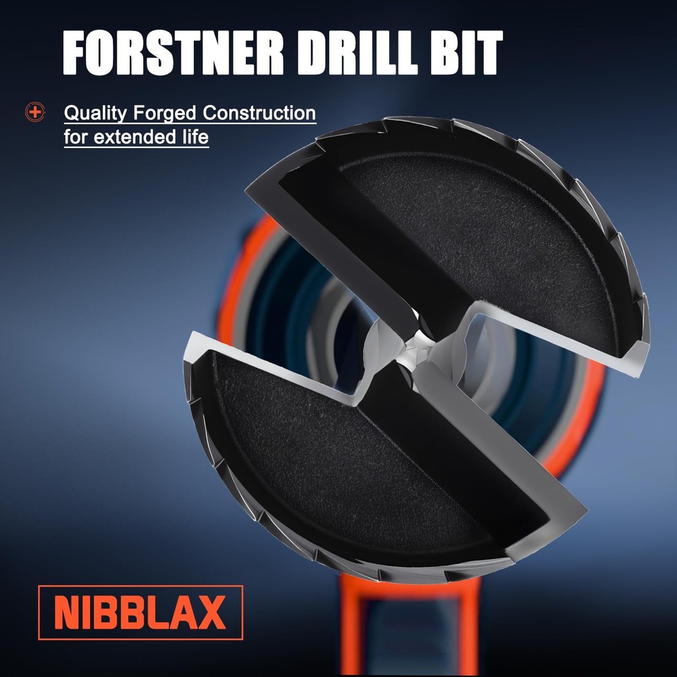 1-5/8" Forstner Bit for Wood, 1-5/8 Inch (Dia.) Wood Drill Bit Forstner ...