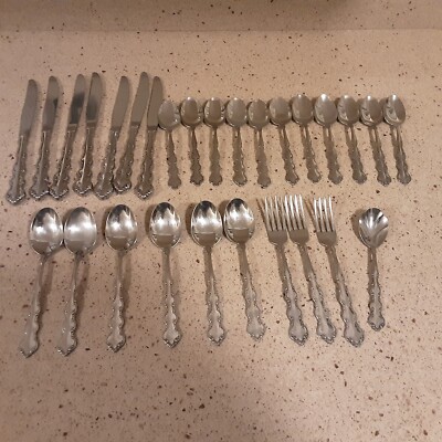 Oneida Deluxe Stainless Flatware 28 Pieces Mozart Pattern | eBay