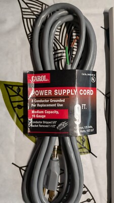 CAROL POWER SUPPLY CHORD 9' 04949-60-10 125VC 13A | eBay