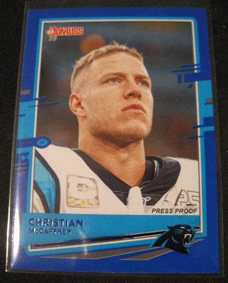 CHRISTIAN McCAFFREY 2020 Donruss Press Proof Blue #48B Carolina ...