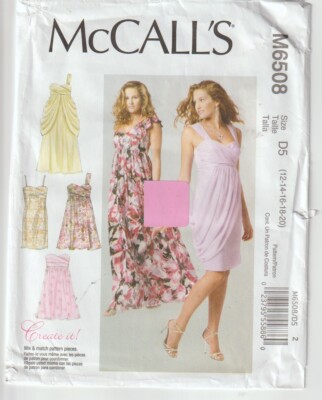 OOP McCalls 6508 Sewing Pattern Misses Plus Size Dress Size 12 to 20 | eBay