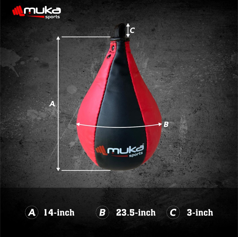 Muka Sports P.U. Leather Speed Ball Training Speed Bag Boxing MMA Punch ...