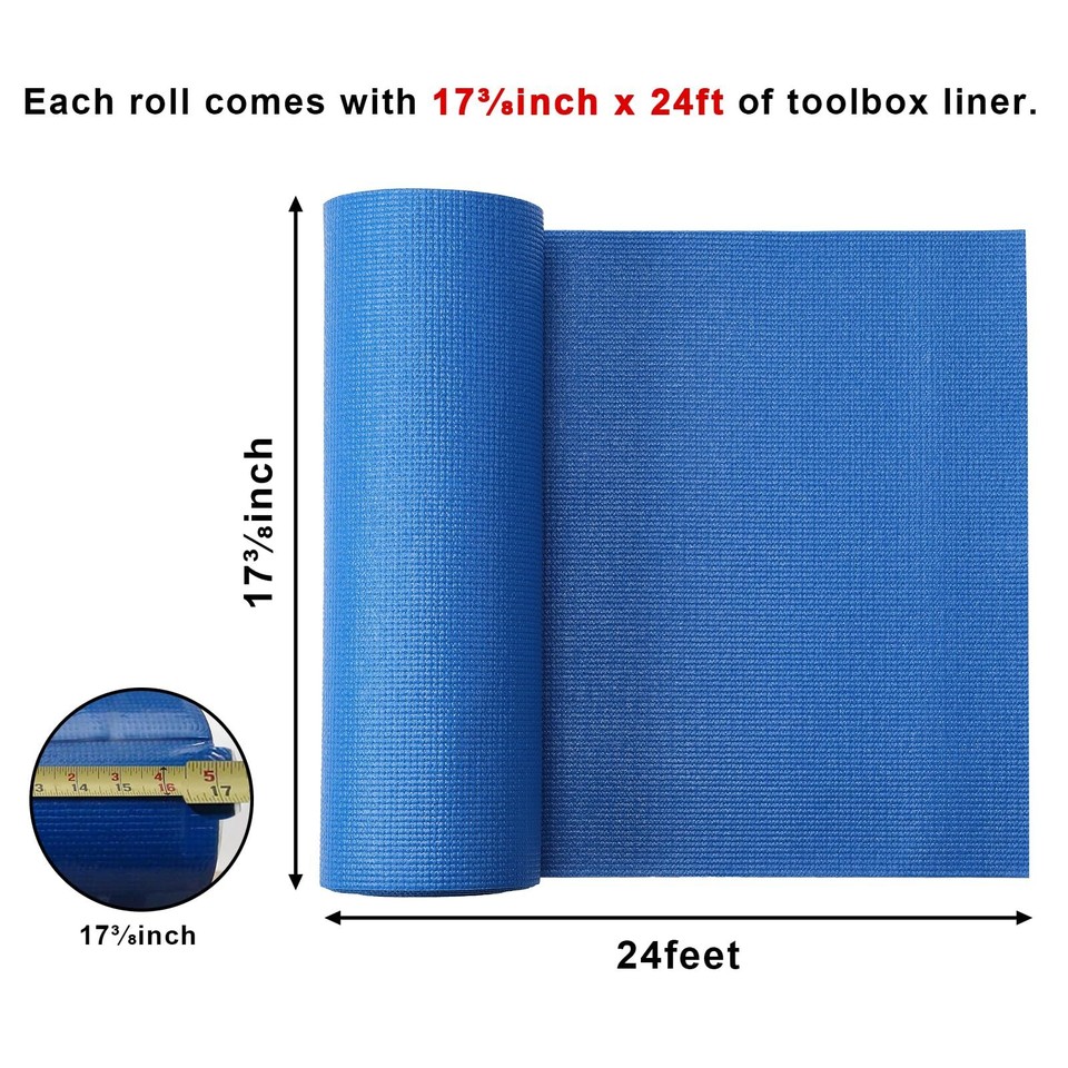 Professional Tool Box Liner Blue Non-Slip Rubber 18 Inch x 24 Feet | eBay