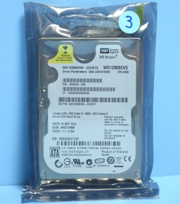 Western Digital WD1200BEVS 120GB,2,5" HDD S-ATA1 Internal,5400RPM ...