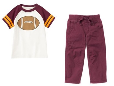 Gymboree Straight A Athletes Football SS Tee Shirt & Lined Pants Set ...