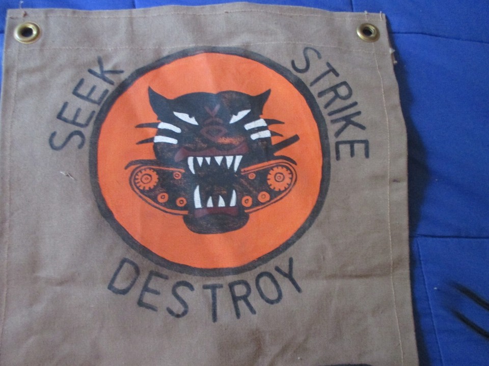 WWII US ARMY TANK DESTROYER BATTALION COMMAND POST FLAG | eBay