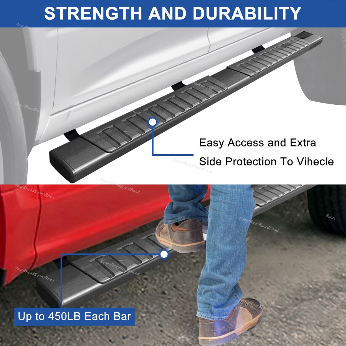 15x7 UTV Wheel 3" Stainless Steel Side Steps For 1999-2016 Ford F250 ...