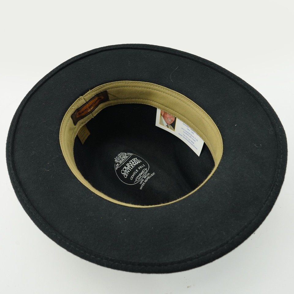 Country Gentleman Wilton Fedora Hat Black Wool Lite Felt Water ...