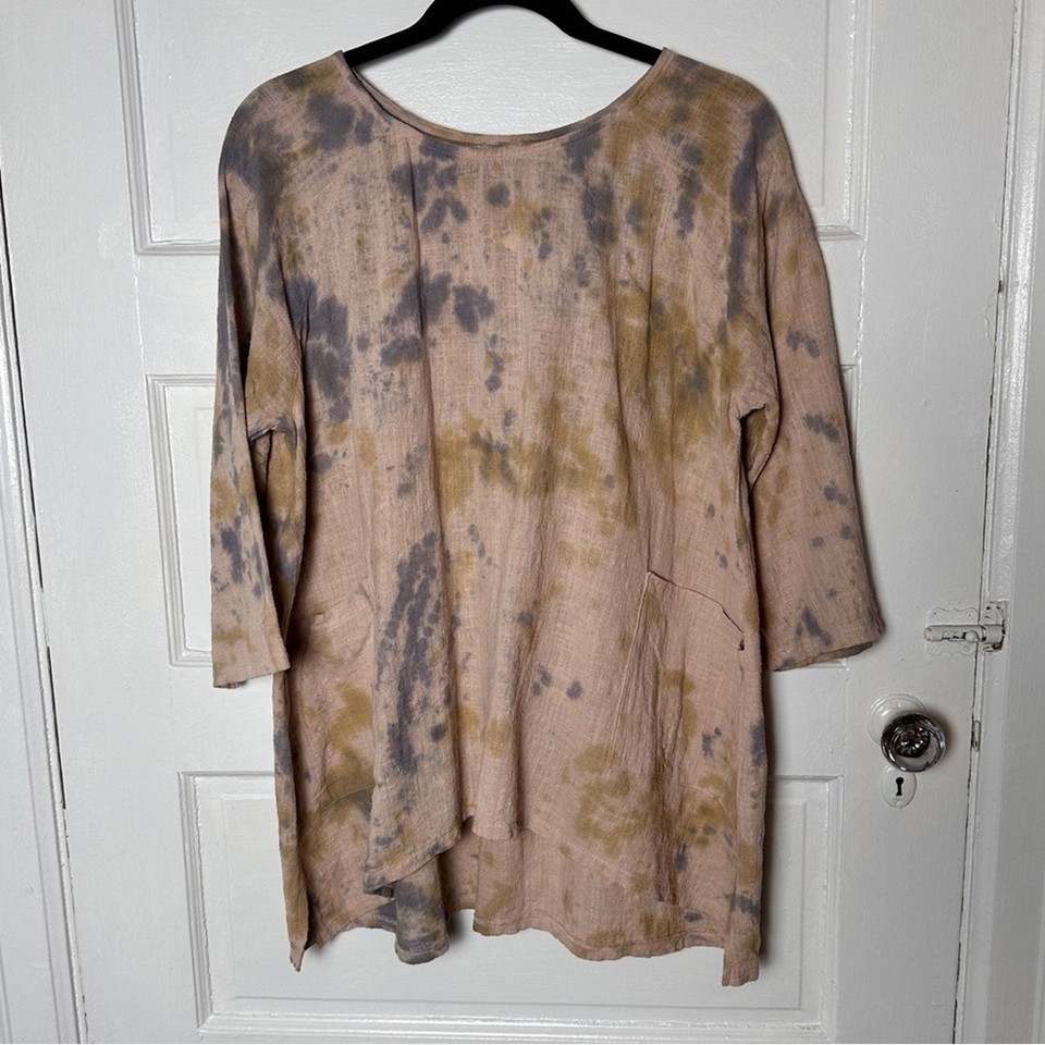 Schmatta Chic 100% Cotton Tie Dye Tunic Top Relaxed Flowy Boho ...