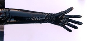 Glamorous Opera Gloves in PVC Liquid Vinyl made in EU Black S M, L, XL ...