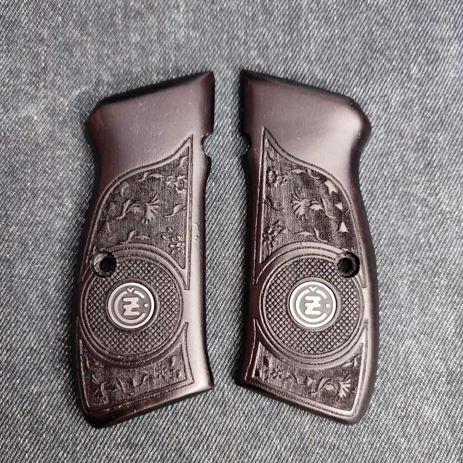 CZ 75B CZ 85 75 Pistol GRIPS TURKISH ROOD WALNUT BLACK WOOD GRIP HAND ...
