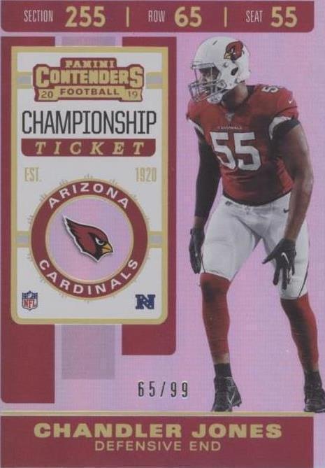 2019 Panini Contenders - Season Ticket Chandler Jones #95 Championship ...