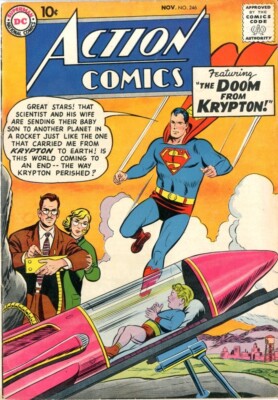 Action Comics # 246 FINE+ Nov. 1958 Superman cover featured in the sto ...