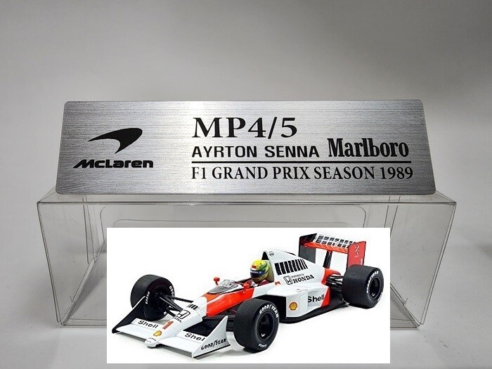 1/18 Ayrton Senna F1 Metal Name Plate Plaque fof Minichamps Autoart etc ...