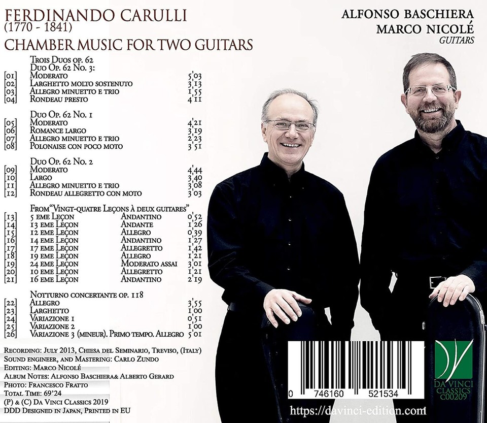 Carulli / Baschiera, Alfonso / Ni Carulli: Chamber Music With (CD) (UK ...