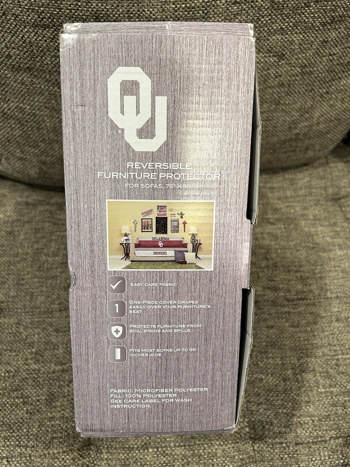 NEW Oklahoma Sooners Sofa Furniture Couch Reversible Protector 75” X ...