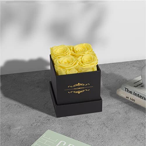 Yellow Preserved Roses in a Box That Last Up to 3 Years Long Lasting ...