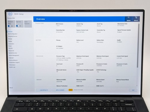 DELL Precision 5560 15" FHD+ I7-11850H 1TB 64GB W11P T1200 GPU Backlit ...