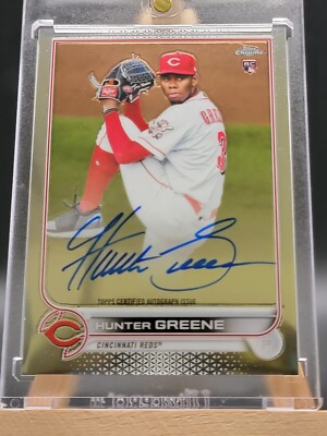 🔥2022 Topps Chrome HUNTER GREENE Autograph Rookie RC #RA-HG Cincinnati ...