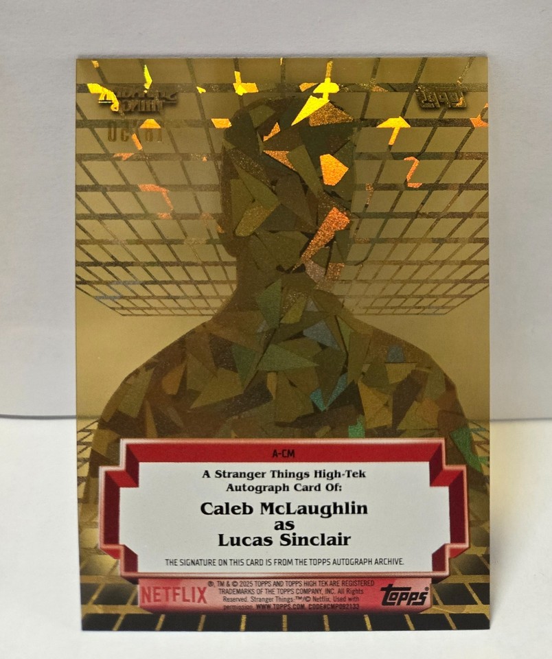 2025 Topps High-Tek Stranger Things Caleb McLaughlin Lucas Sinclair Gold Auto/50 | eBay