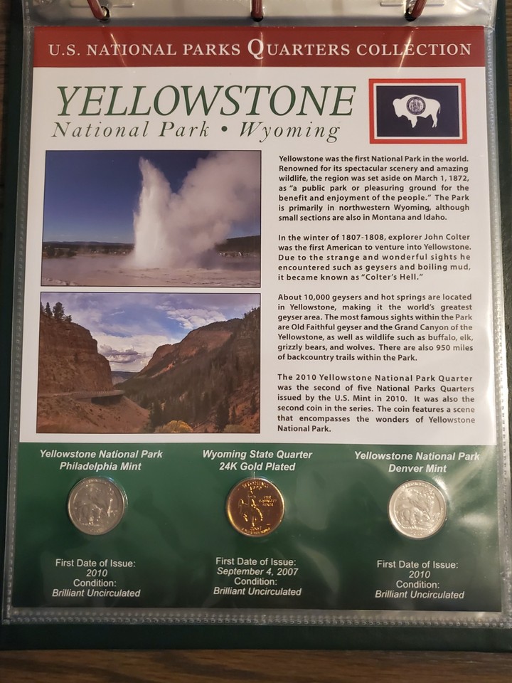 U.S. National Parks Quarters Collection Album: P, D, & Gold Plated and ...