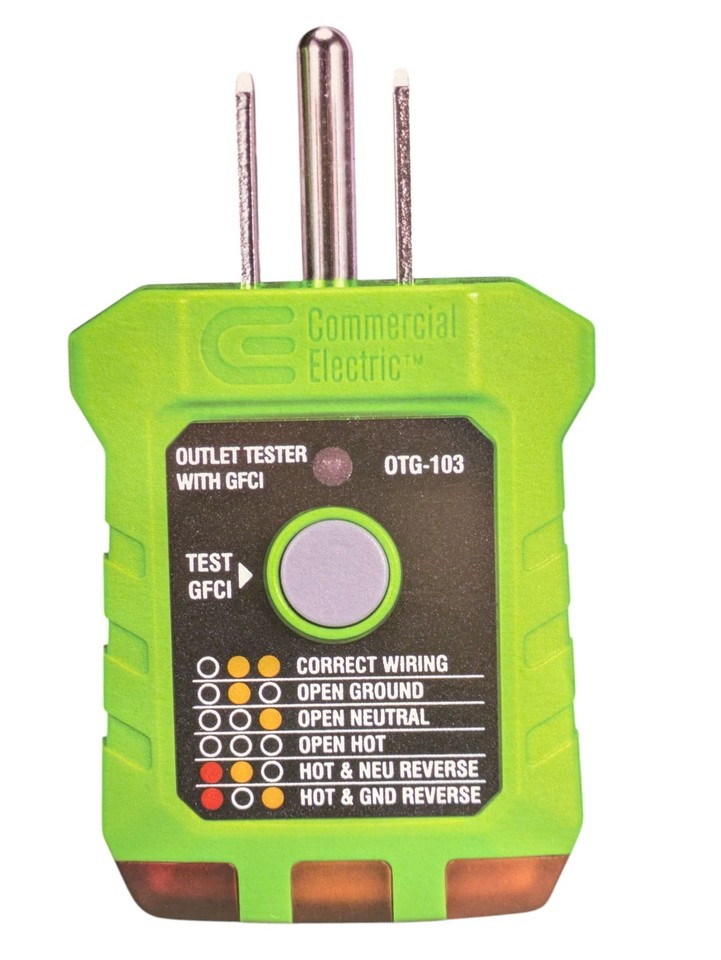 2 Commercial Electric 2 Piece Electrical Tester Kit Outlet Voltage ...