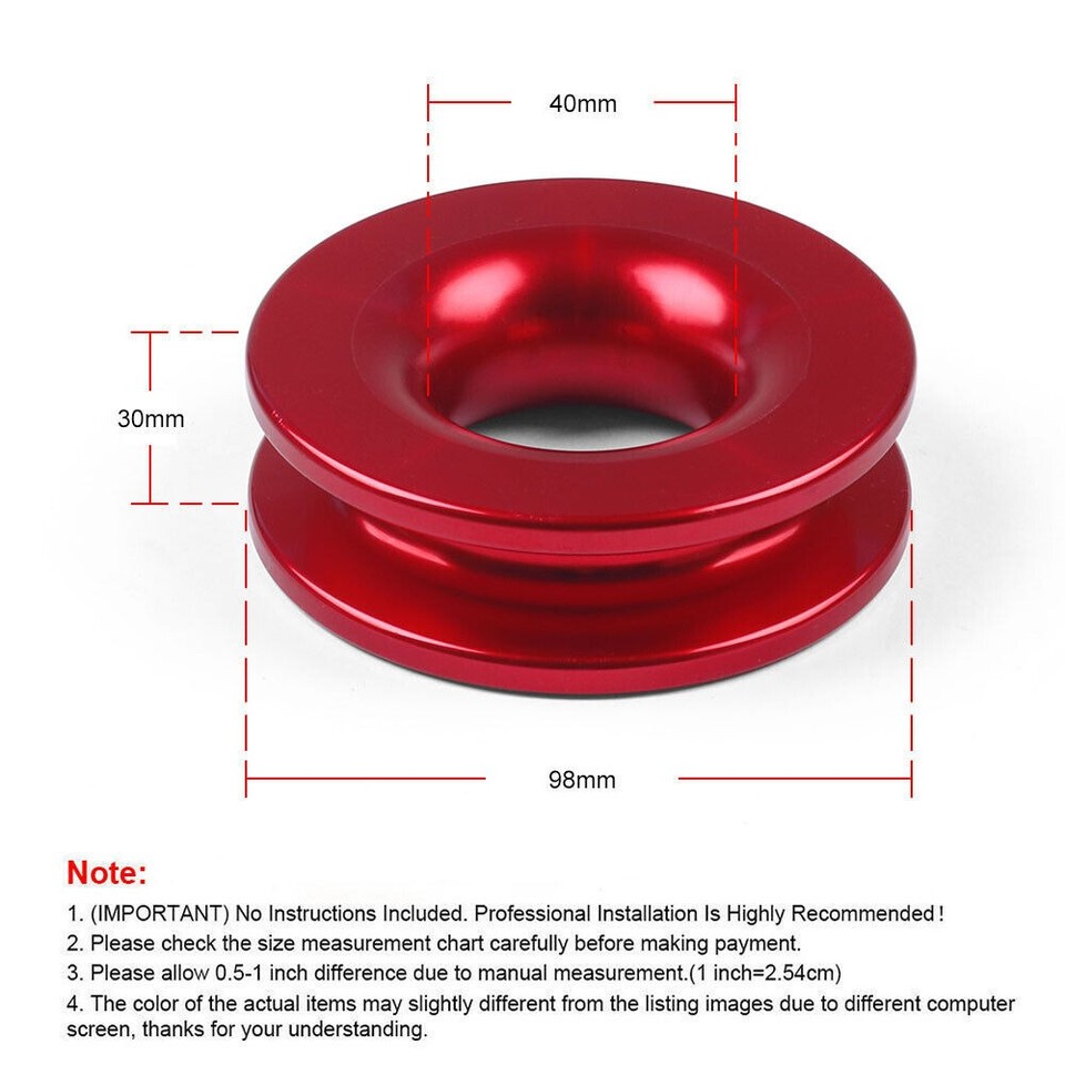 1pc Recovery Ring Snatch Block Pulley Heavy Duty fit Soft Shackle Tow ...