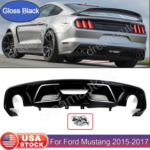 Fits For 2015-2017 Ford Mustang Rear Bumper Lip Diffuser GT500 Look ...