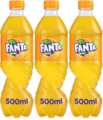 3 FANTA ORANGE Flavor Soda Sparkling Soft Drink Bottles European Treats ...