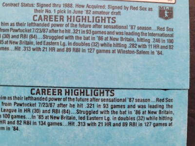 SAM HORN ROOKE ERROR Card #498 & Correct 1988 Donruss Text Variation ...