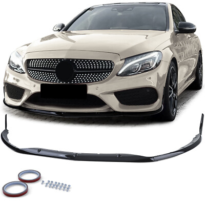 Lama Anteriore Sport Look Nero Lucido, per Mercedes C W205 S205 14-18 ...