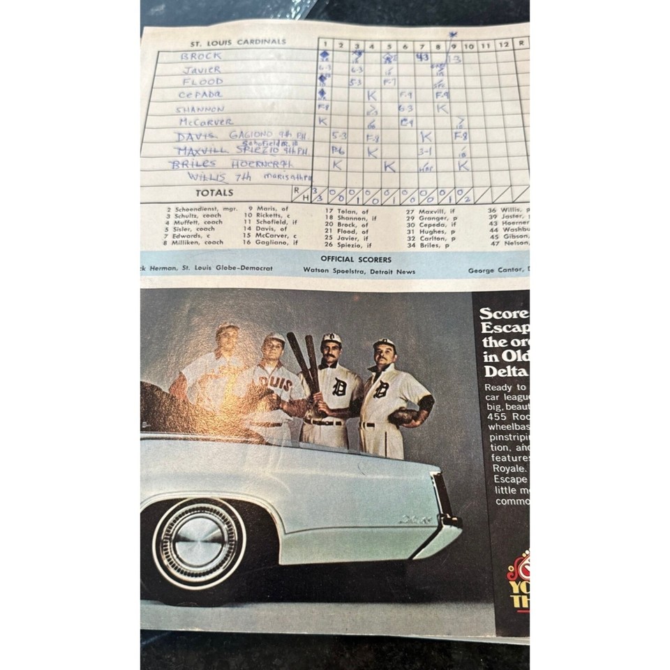 Vintage Detroit Tigers 1968 World Series Program In Plastic Sleeve | eBay