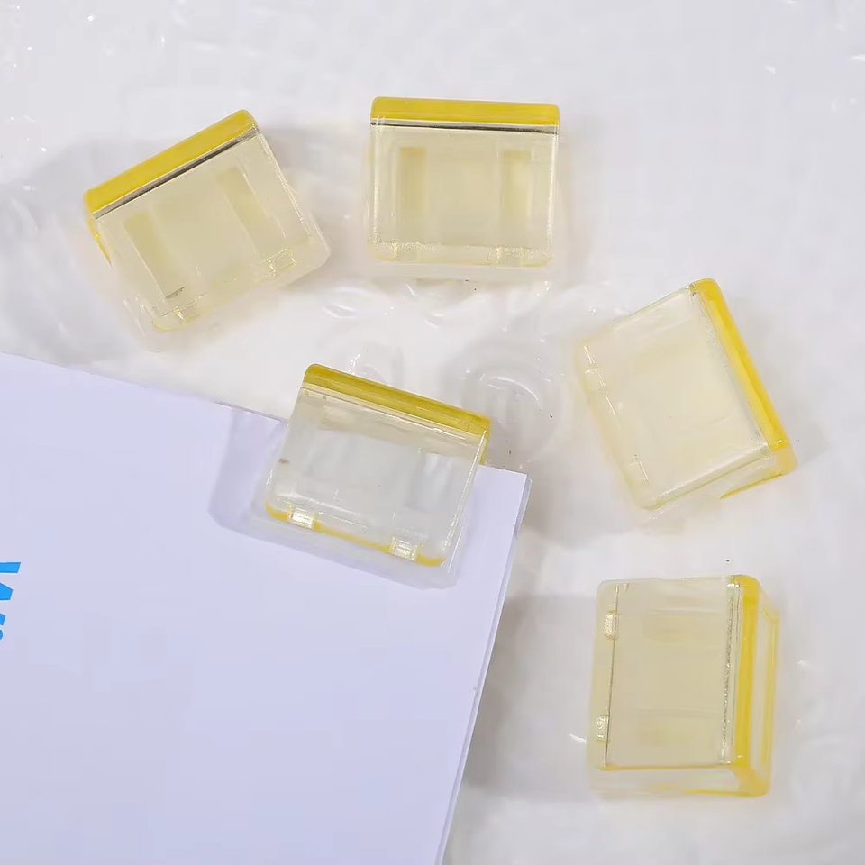 Candy Color Push Paperclip Pusher Transparent Test Paper File Storage ...