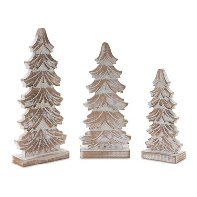 Melrose 86040 Christmas Tree Figurine, Set of 3, 13-inch Height, MDF | eBay